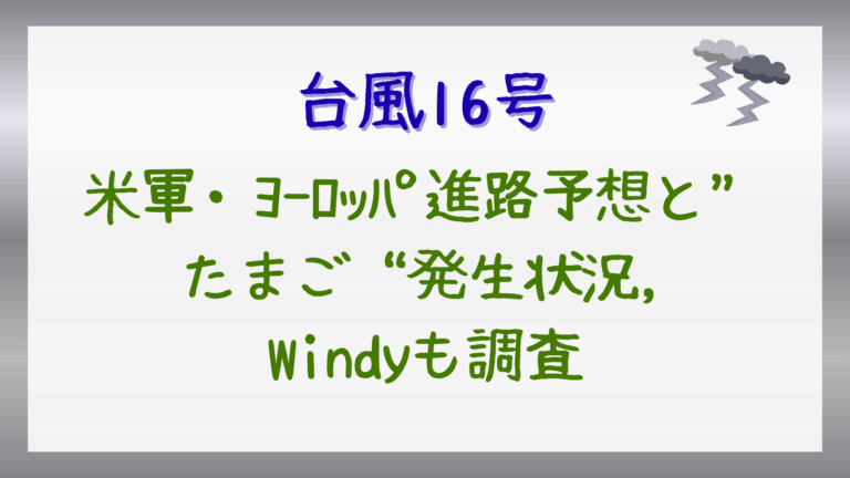 台風16号2025 米軍・ﾖｰﾛｯﾊﾟ進路予想と“たまご”発生状況,Windyも調査 | はなさちブログ